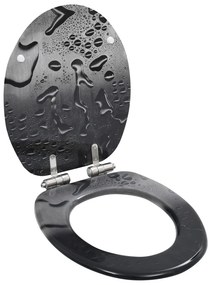 WC sedátko s funkcí pomalého sklápění MDF motiv vodních kapek 143933