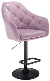LuxuryForm Barová židle ANDORA VELUR  na černém talíři - fialová