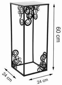 STOJAN NA KVĚTINÁČ FRAME 60X24X24 CM ČERNÁ