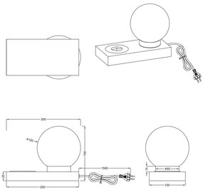 Stolní lampa s bezdrátovou nabíječkou Chloe