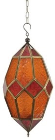 Orientální závěsná lampa Sellima - oranžovo červena
