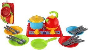 TEDDIES Sada nádobí s vařičem / Vařič, talíře, příbory, hrnec, konvice