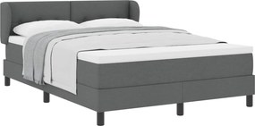 Postel s boxspringem s čelo Tmavě šedá 140 x 190 cm textil 3340018