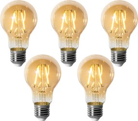 Sada 5 stmívatelných LED žárovek E27 A60 zlatá 3W 310 lm 2200K