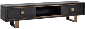 OnaDnes -20% Černý dubový TV stolek Richmond Hunter 190 x 45 cm