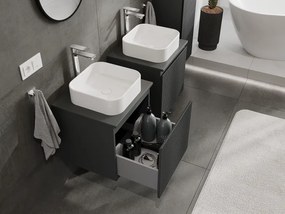 Mexen Rivel, koupelnová skříňka 50 cm, 1 zásuvka, drážkovaná, grafitová matná, 91A20-05047-1-BF66