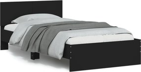 vidaXL Rám postele s čelem a LED osvětlením 100 x 200 cm [838804] Barva: Černá