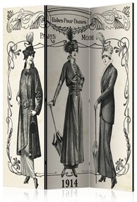 Paraván Dress 1914 Dekorhome 135x172 cm (3-dílný)