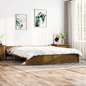 Rám postele medově hnědý masivní dřevo 180x200 cm Super King,  815062