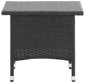 Čajový stolek černý 50 x 50 x 47 cm polyratan - Default Title
