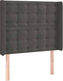 Čelo postele typu ušák tmavě šedé 83x16x118/128 cm samet 3120045