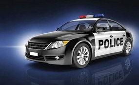 Fototapeta - Policejní auto (254x184 cm)