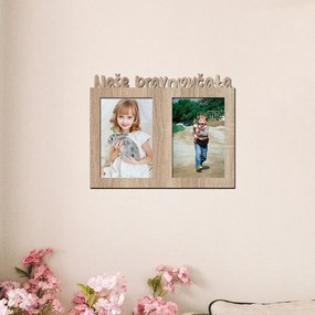 dřevo života Dřevěný fotorámeček Naše pravnoučata Zvolte barvu dekoru: Třešeň, Velikost fotografie: 10x15, Počet fotorámečků: 5