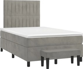 Box spring postel s matrací světle šedá 120 x 200 cm samet 3137953