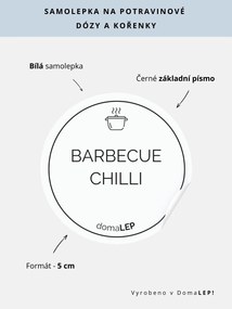 Samolepka na kořenky BARBECUE CHILLI bílá 5 cm základní písmo