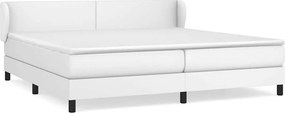 Box spring postel s matrací bílá 200x200 cm umělá kůže 3127212