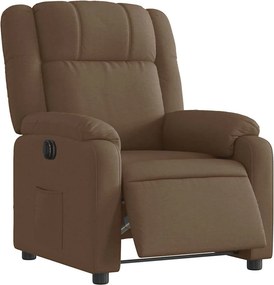 Elektrické polohovací křeslo hnědé textil 3205182
