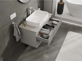 Mexen Rivel, koupelnová skříňka 90 cm s pracovní deskou, 2 zásuvky, drážkovaná, matná šedá, 91A20-09047-2-BFFC62