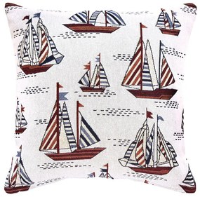 SCANquilt povlak MOTIV plachetnice červenomodrá 45 x 45 cm