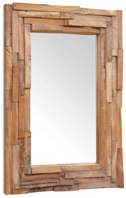 Dekorativní zrcadlo teak 90 x 60 cm obdélníkové - Default Title