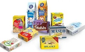 RAPPA Nákupní košík Mini obchod modrý / Hračka / Hra na obchod / 10 ks