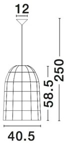 Dřevěný lustr Aurora 40.5 ratan