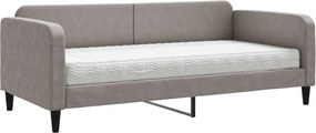 Válenda s matrací taupe 90 x 200 cm textil 3196801