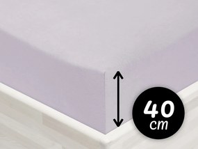 Jersey napínací prostěradlo na extra vysokou matraci JR-028 Světle šedé 100 x 200 - výška 40 cm