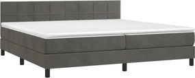 Box spring postel s matrací tmavě šedá 200x200 cm samet 3141324