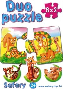 DOHÁNY Duo puzzle Safari / 8x2 dílků / od 2 let