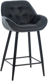 Barové židle Baycliff - 2ks - látkové čalounění | tmavě šedé