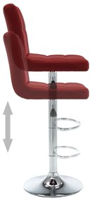 vidaXL Barové stoličky 2 ks vínové umělá kůže