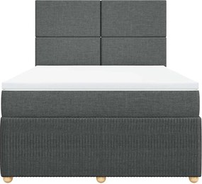 Box spring postel s matrací tmavě šedá 140x200 cm textil 3292073