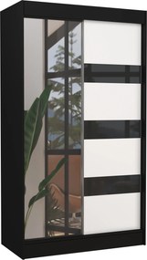 ADRK Furniture Posuvná skříň se zrcadlem a lacobelem TOURA 120 ADRK-SW-TOU-BWBL-120