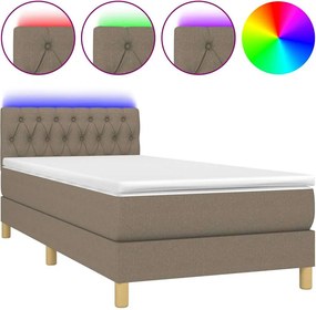 Box spring postel s matrací a LED taupe 90x190 cm textil 3133921