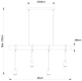 Globo 15459-4H - Lustr na lanku LEO 4xE27/60W/230V