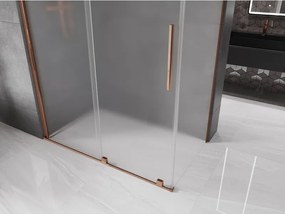 Mexen Velar, sprchový kout s posuvnými dveřmi 140 x 70 cm, 8mm sklo námraza, růžové zlato, 871-140-070-31-55