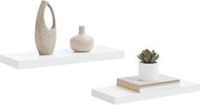 Plovoucí nástěnné police 2 ks lesklé bílé 60x23,5x3,8 cm MDF 323749