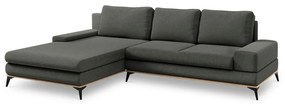 Tmavě šedá rozkládací rohová pohovka Windsor &amp; Co Sofas Planet, levý roh