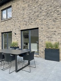 Květináč ELEMENTO, sklolaminát, šířka 88 cm, antracit, na kolečkách