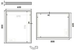Nimco LED zrcadlo 600x800 - ZP 13002