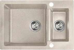 Laveo Celia, 1,5-komorový granitový dřez 650x440x195 mm, béžová, LAV-SBC_430T