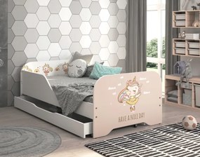 Dětská postel 140 x 70 cm s motivem jednorožce