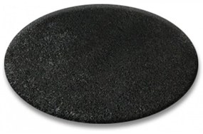 Kusový koberec Shaggy Roy černý kruh 100cm