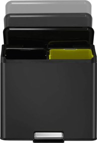 EKO Pedálový odpadkový koš Essential 2 x 15 l matně [440005] Barva: Černá