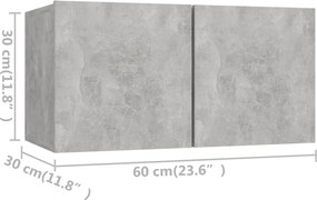 vidaXL 4dílný set TV skříněk kompozitní dřevo [3079097] Barva: Betonová šedá