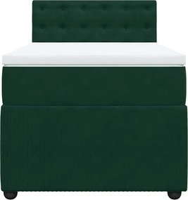 Box spring postel s matrací tmavě zelená 100x200 cm samet 3287677