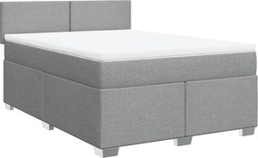 Box spring postel s matrací světle šedá 160 x 200 cm textil 3285932