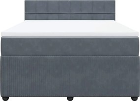 Box spring postel s matrací tmavě šedá 140x200 cm samet 3287759