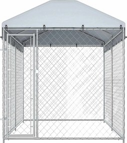 Venkovní psí kotec se stříškou 382 x 192 x 225 cm 145024